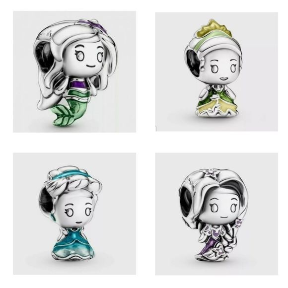 CHARMED | Jewelry | 4 Disney Princess Cinderella Rapunzel Ariel Jasmine ...